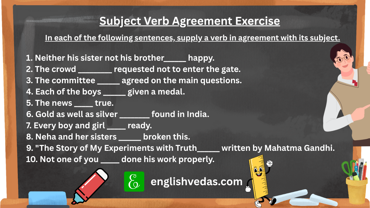 Subject Verb Agreement Exercise for Class 10 with Answers - English ...