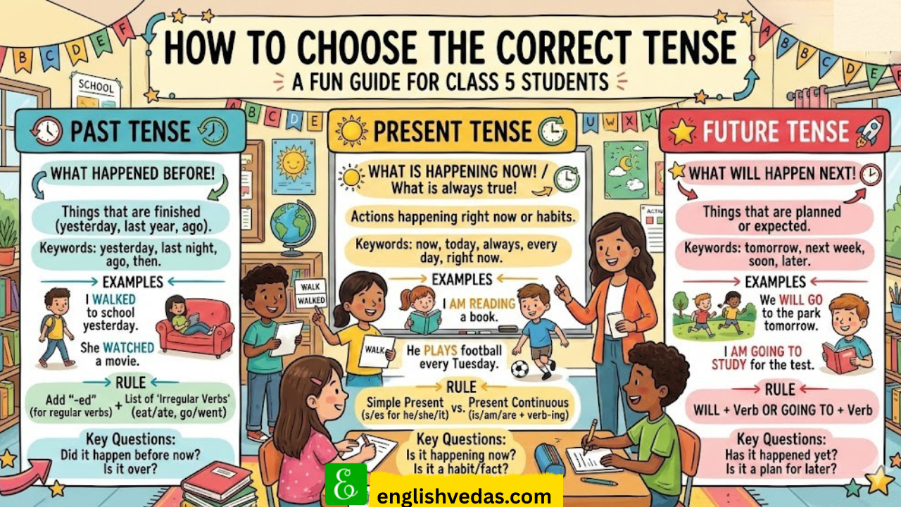 How to Choose the Correct Tense for Class 5 and 4 (Easy Rules and ...
