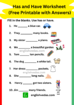 Has and Have Worksheet | Simple (Free Printable with Answers) - English ...